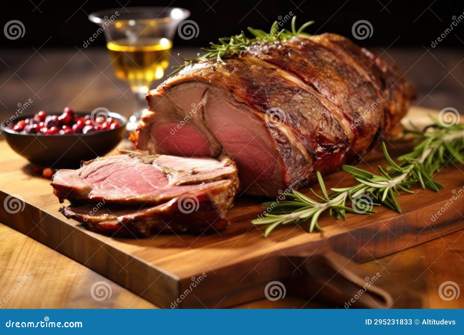 Oak-smoked Lamb Shoulder Slice on a Meat Board Stock Image - Image of ...