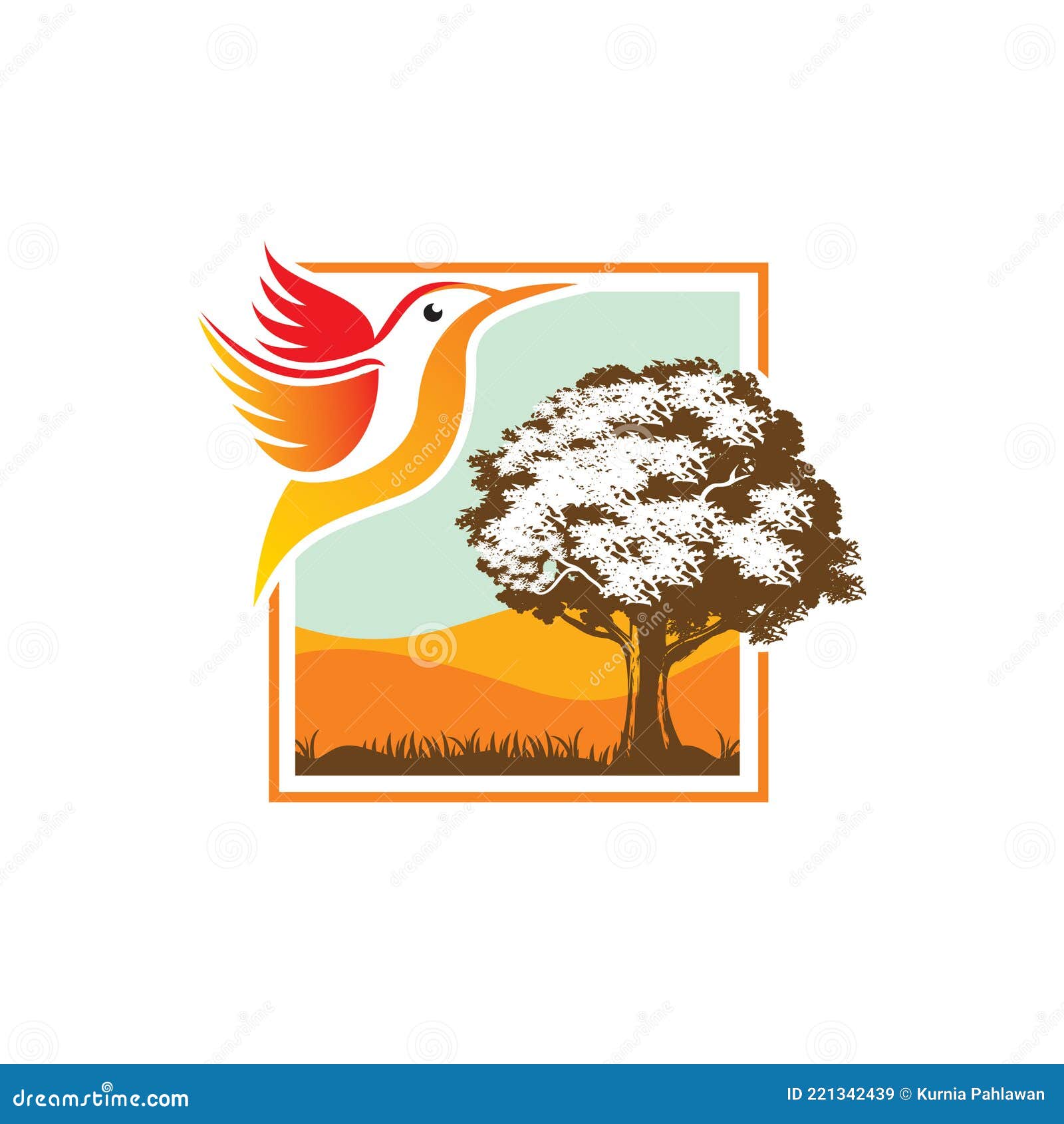 Oak Tree and Bird Logo , Environment Logo Vector Stock Illustration ...