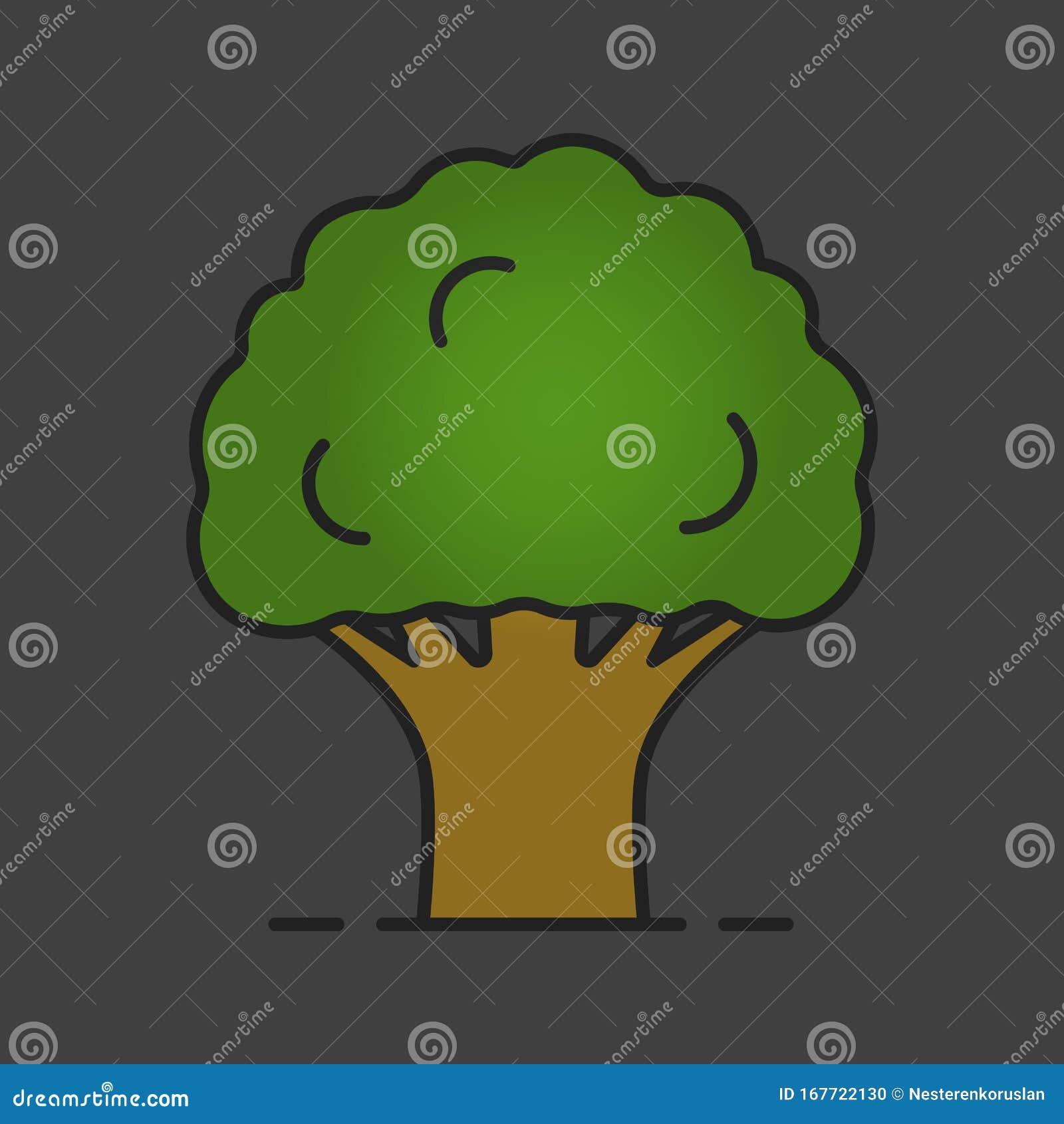 Oak tree color icon stock vector. Illustration of object - 167722130