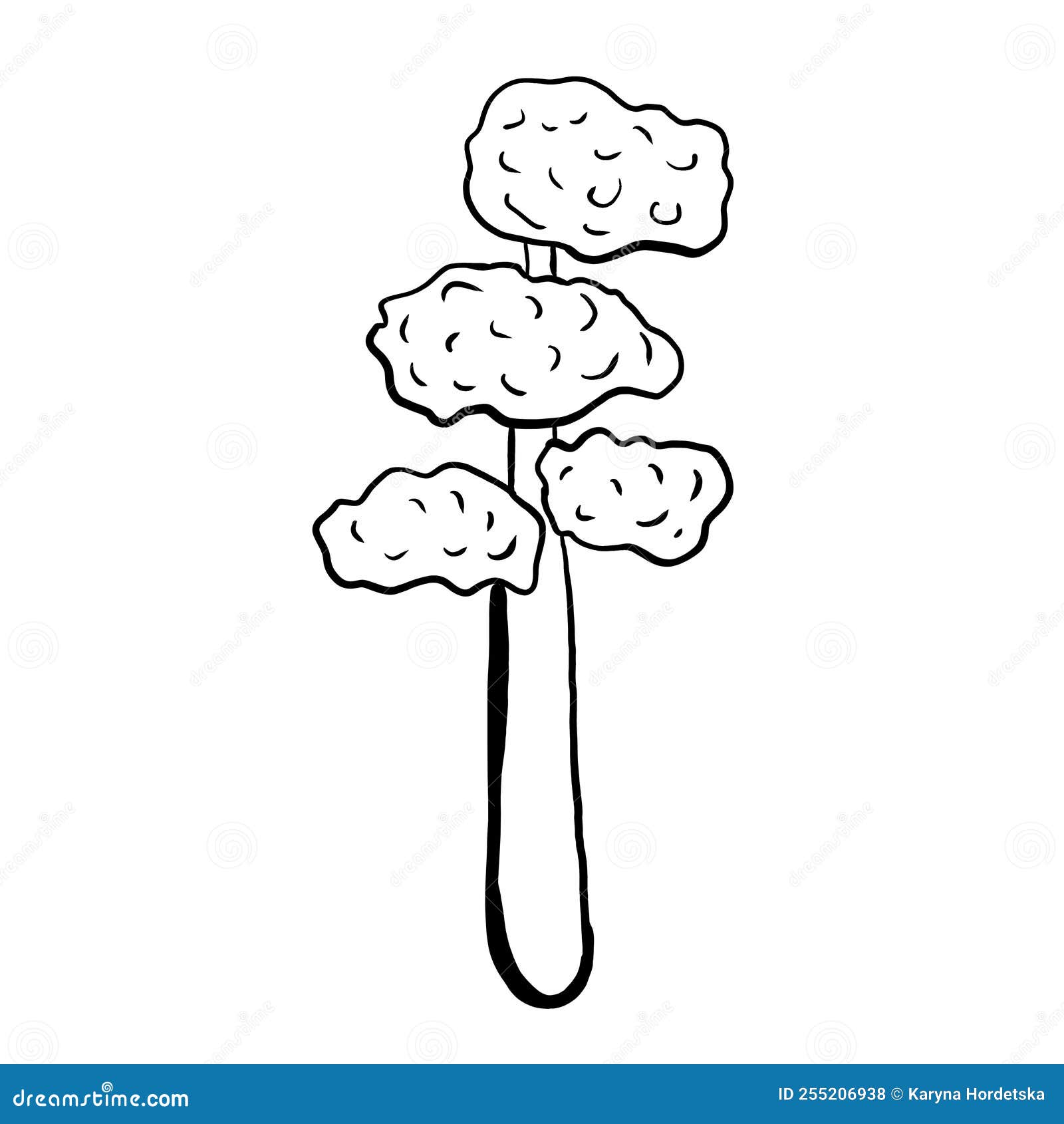 The Oak Tree In Doodle And Line Art. For Clip Art, Seamless Patterns ...