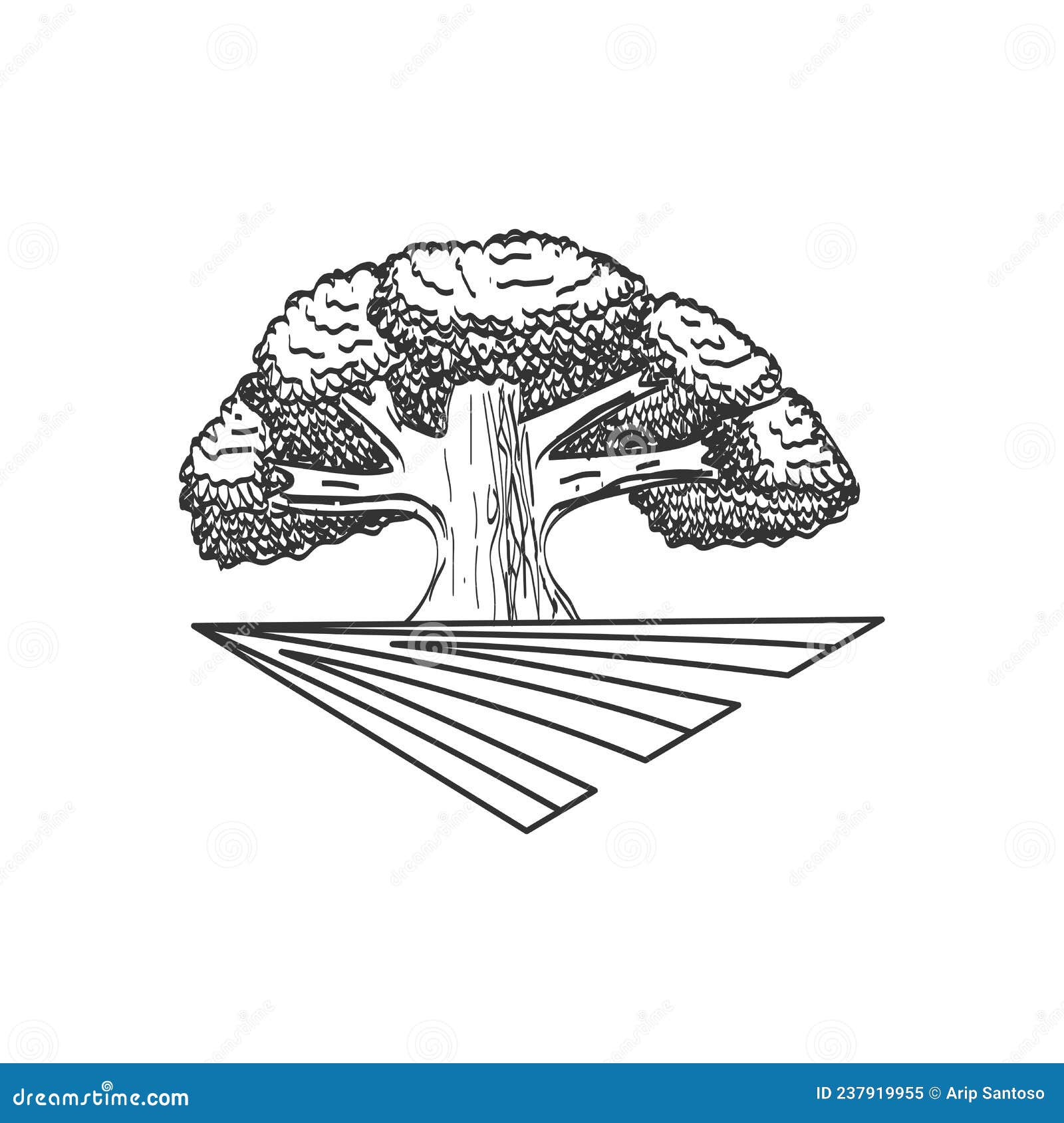 Oak Tree Farm Icon Illustration Brand Identity Stock Vector ...