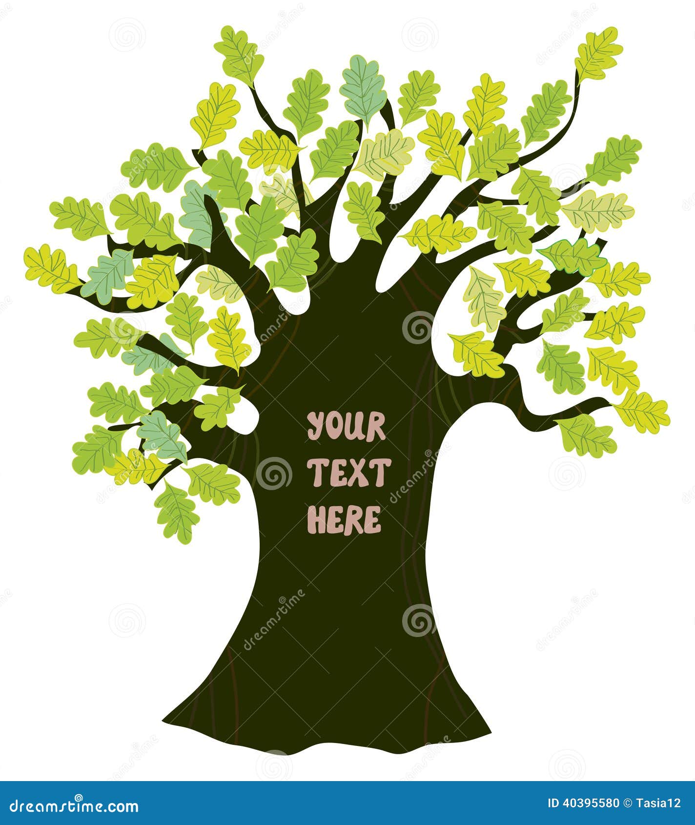 Oak Tree - Frame for Text Illustration Funny Stock Vector ...