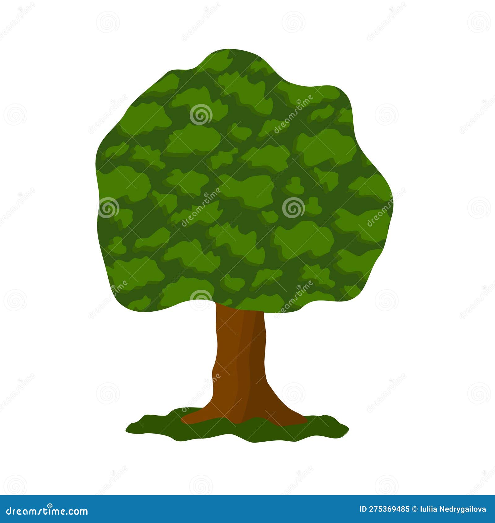 Oak Tree Icon Flat Style Vector Illustration Stock Vector ...