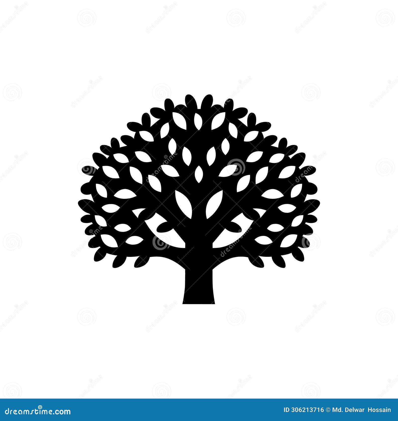 Oak tree icon stock vector. Illustration of leafy, vector - 306213716