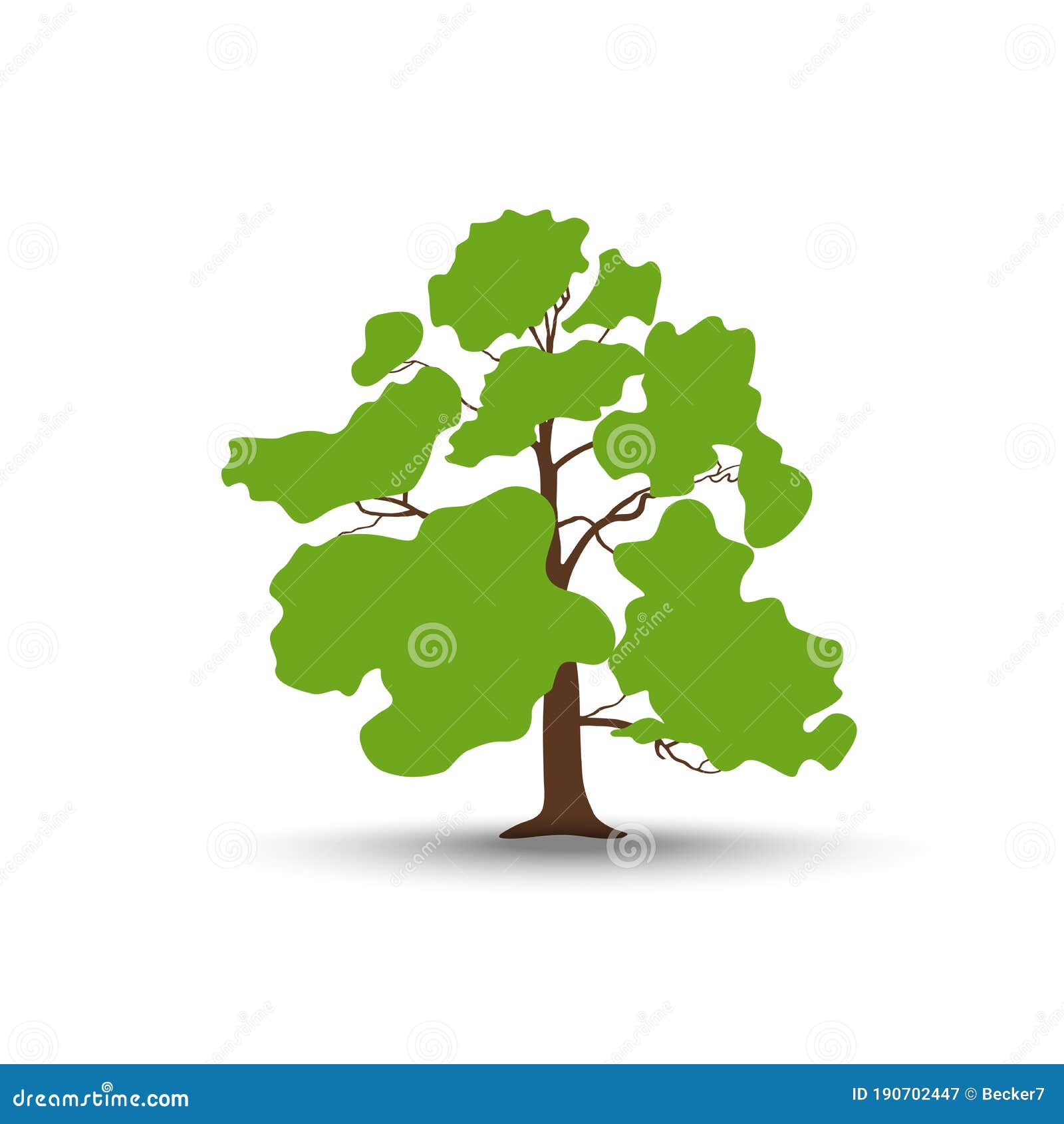Oak Tree Icon. Vector Illustration Stock Vector - Illustration of tree ...