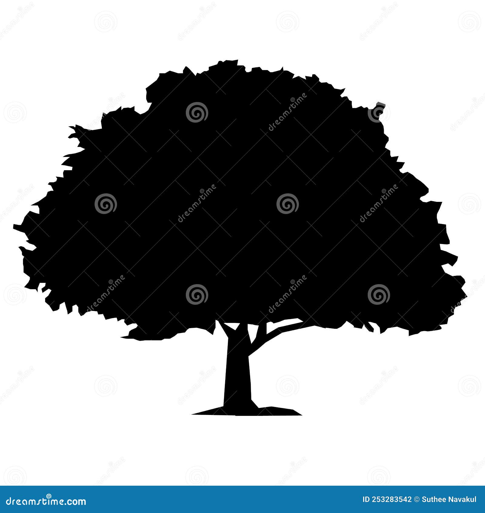 Oak Tree Icon on White Background. Tree Silhouette. Oak Tree Logo. Flat ...