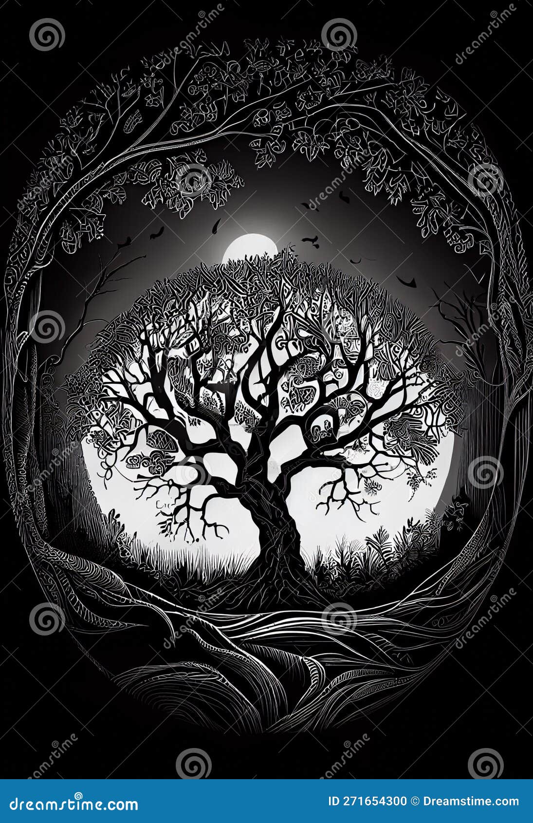 Oak Tree Inside an Acorn, Made with Generative AI Stock Illustration ...