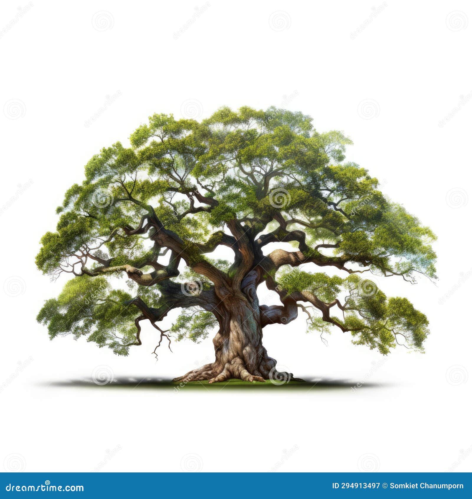 Oak Tree, Isolated White Background, Suitable for Use in Design ...