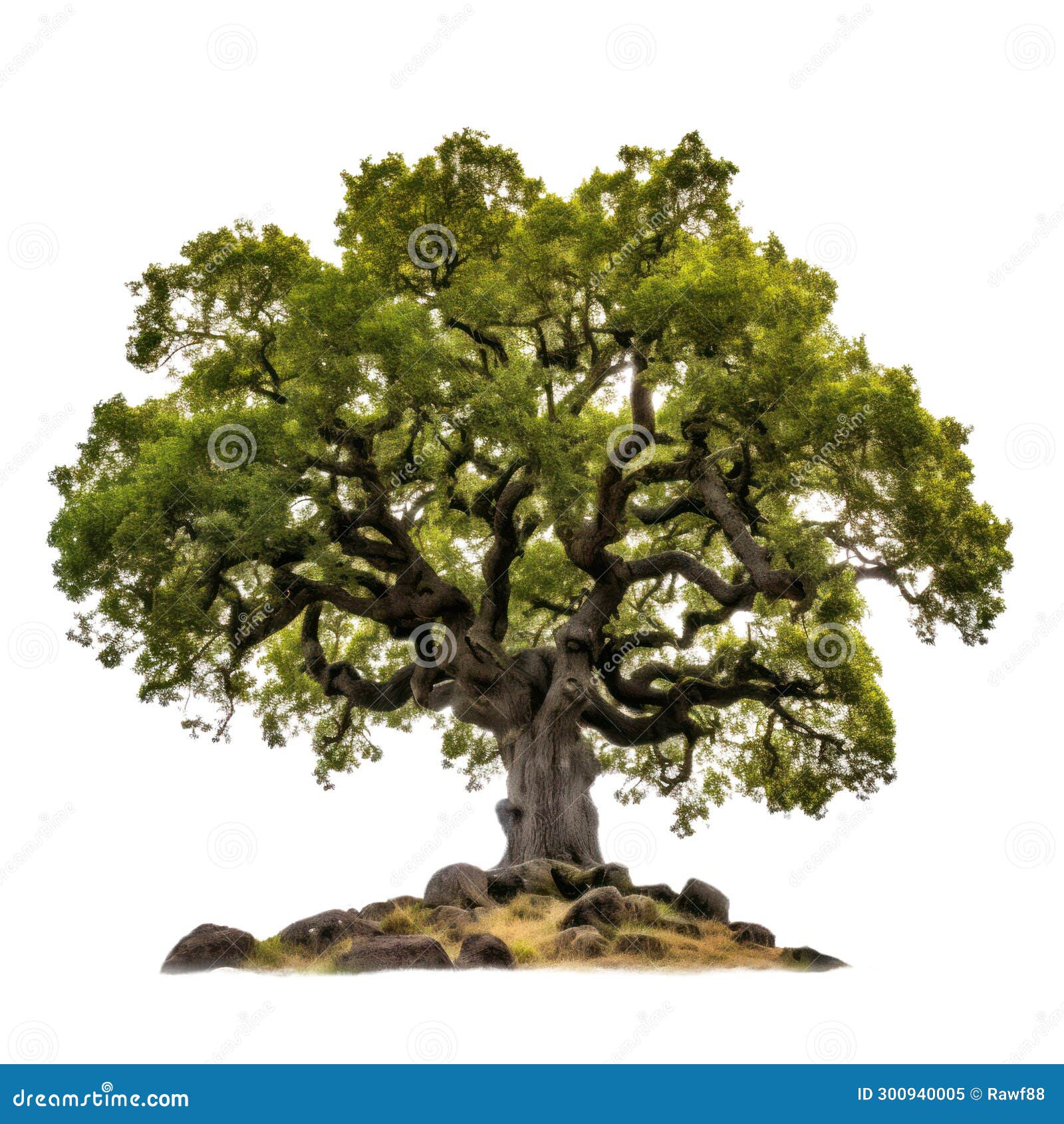 Oak Tree Isolated on White Transparent Background Stock Illustration ...
