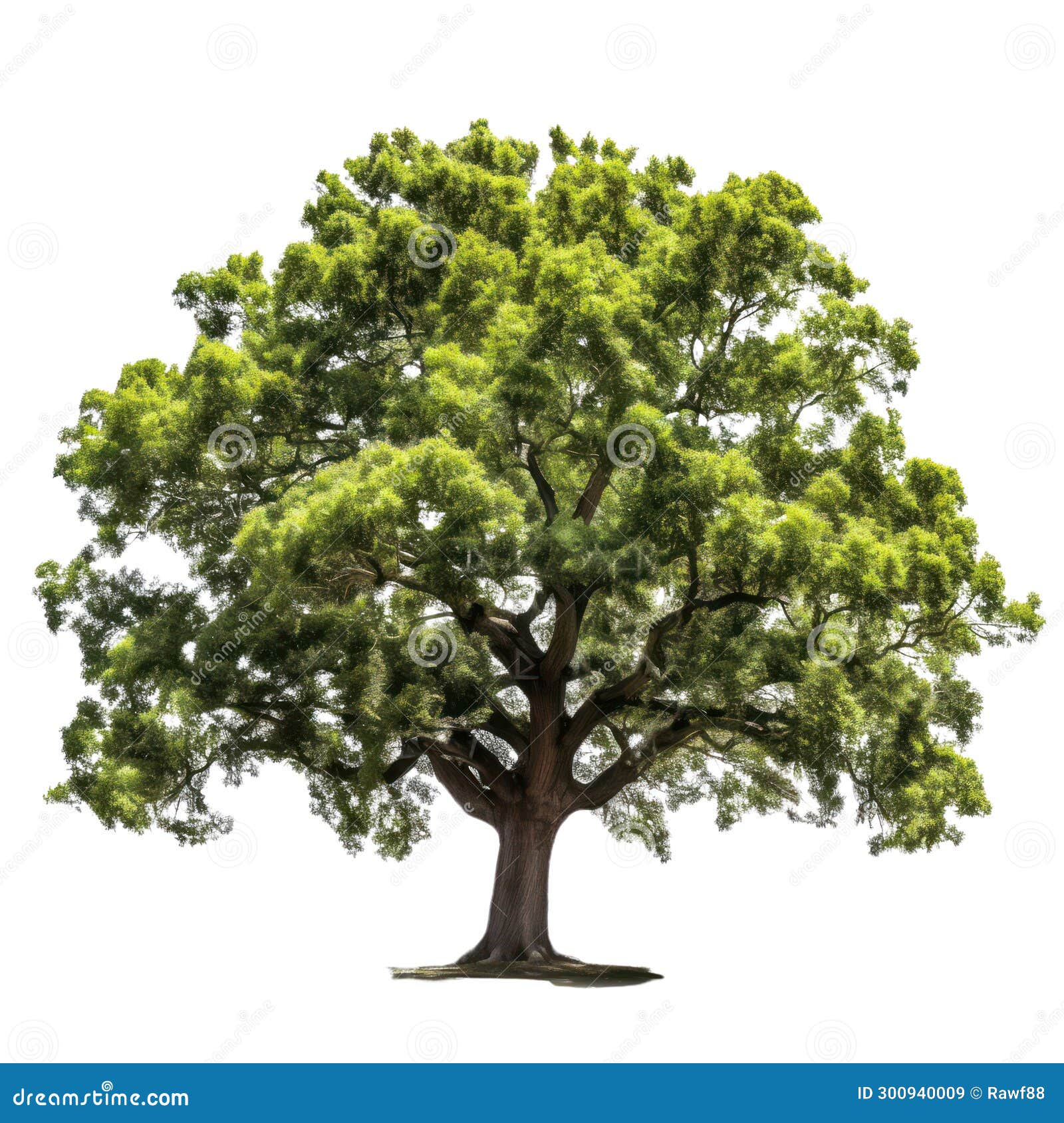 Oak Tree Isolated on White Transparent Background Stock Illustration ...