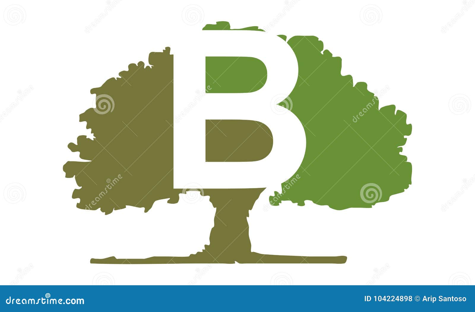 Oak Tree Letter B stock vector. Illustration of initial - 104224898