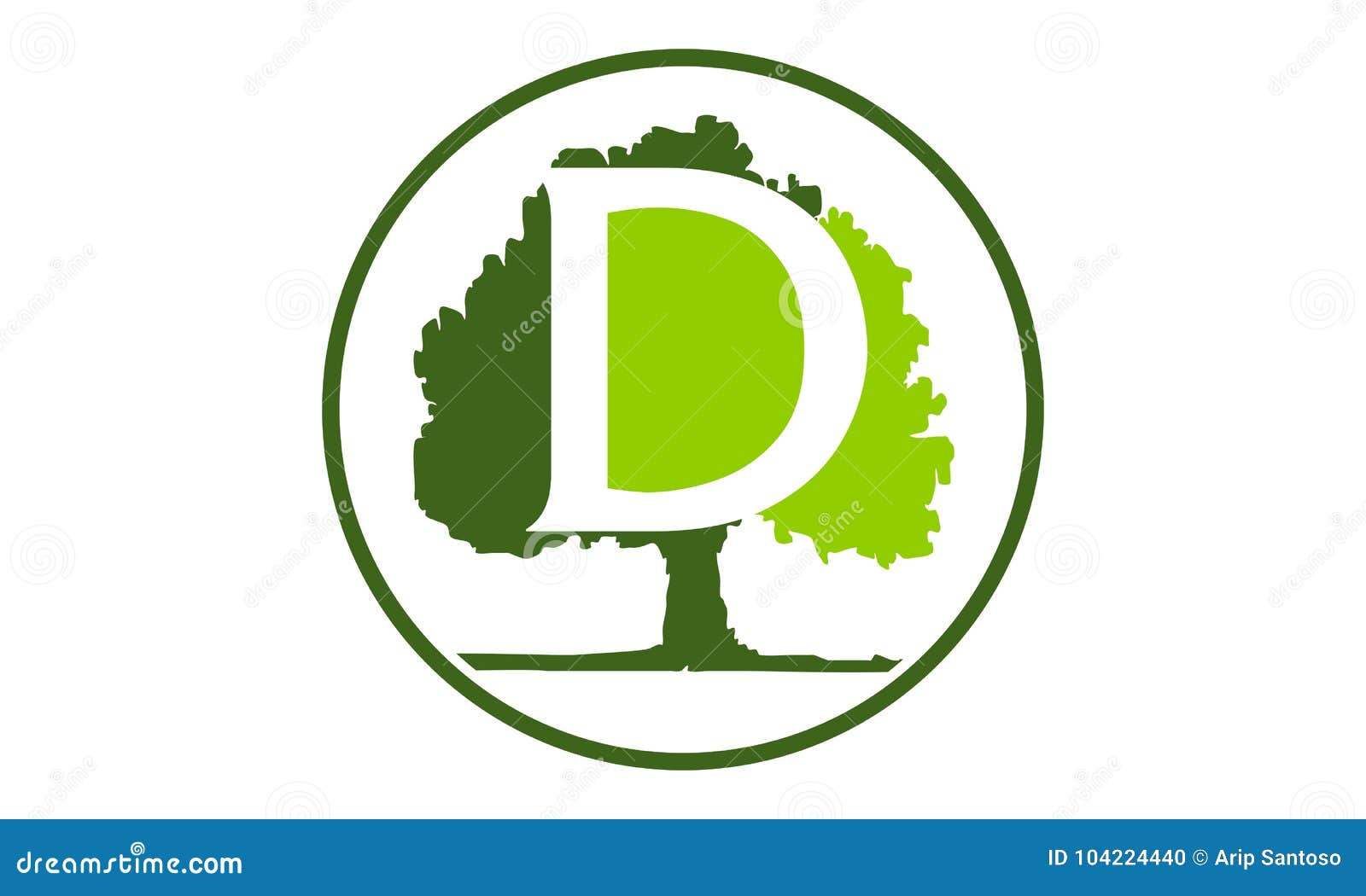 Oak Tree Letter D stock vector. Illustration of ecology - 104224440