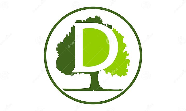 Oak Tree Letter D stock vector. Illustration of ecology - 104224440