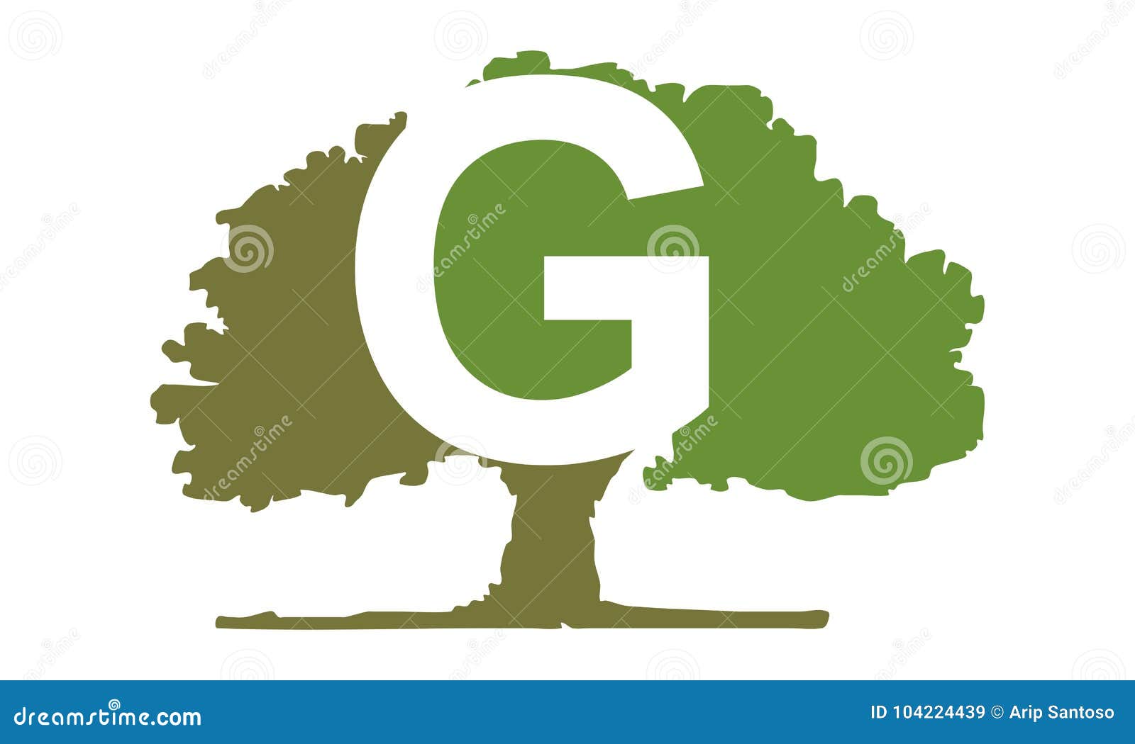 Oak Tree Letter G stock vector. Illustration of company - 104224439