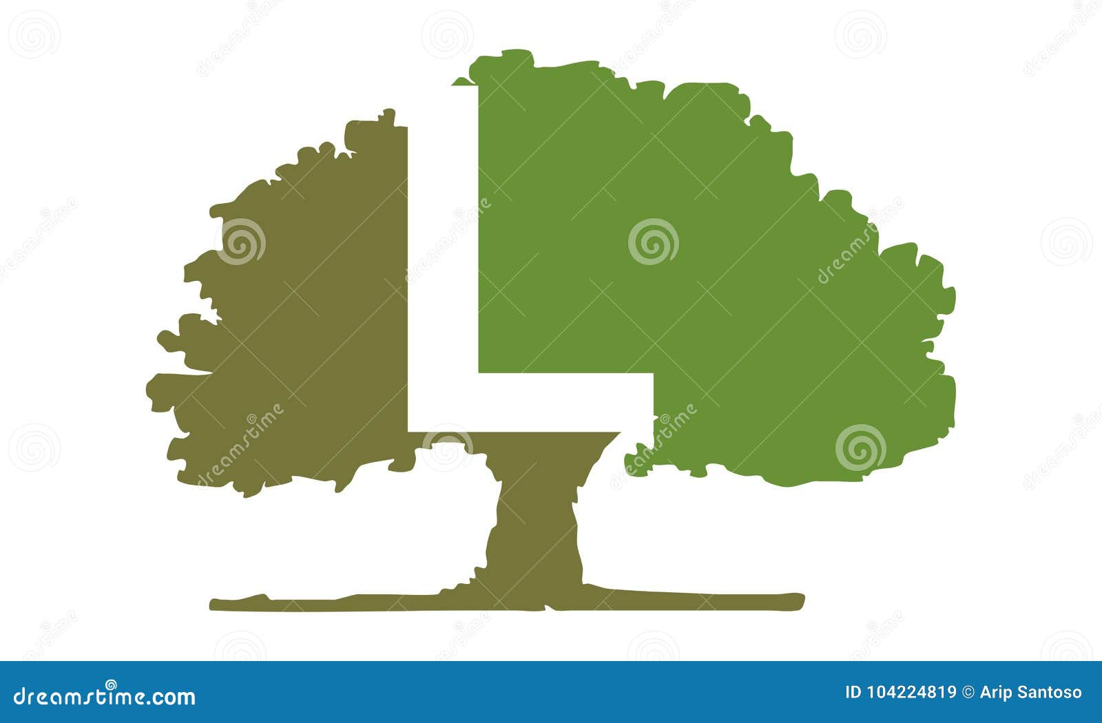 Oak Tree Letter L stock vector. Illustration of conservation - 104224819