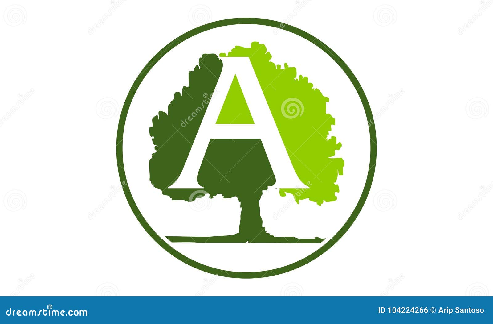 Oak Tree Letter a stock vector. Illustration of flora - 104224266