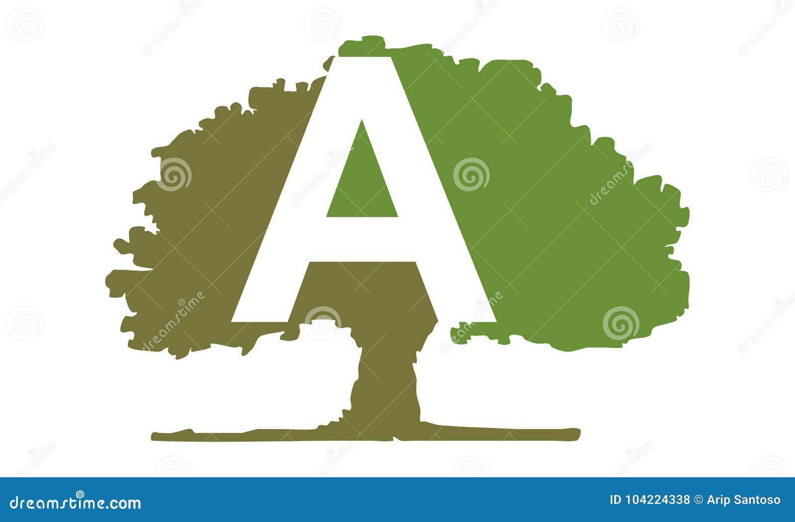Oak Tree Letter a stock vector. Illustration of growth - 104224338