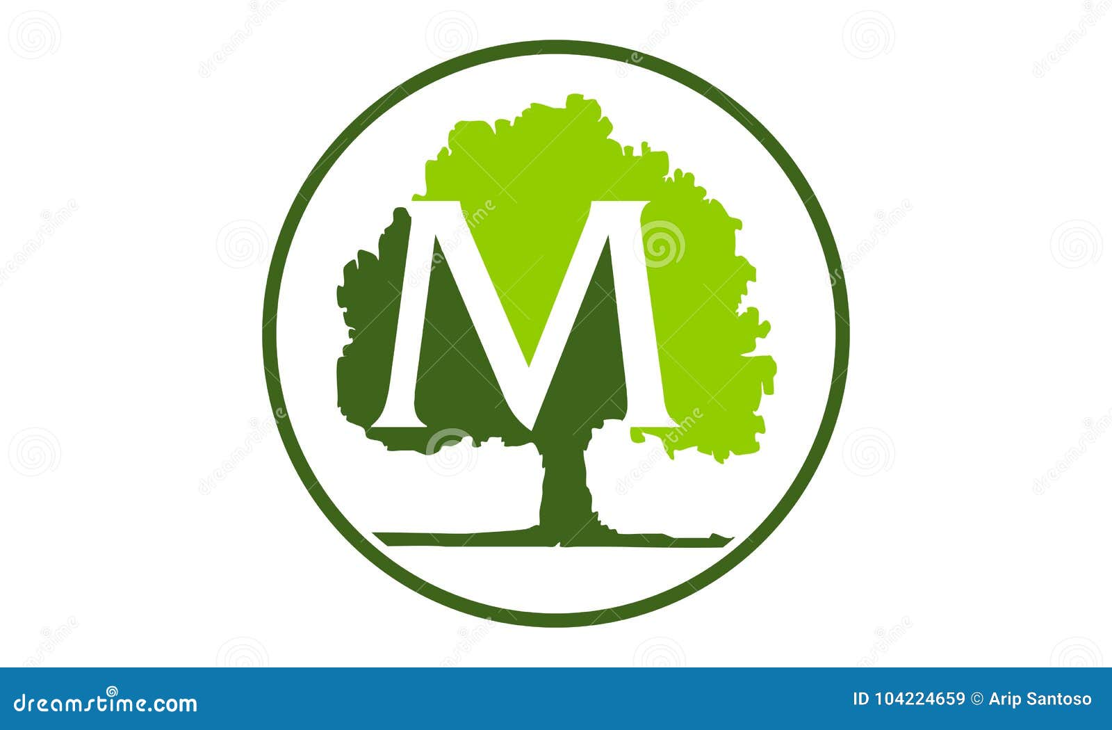 Oak Tree Letter M stock vector. Illustration of floral - 104224659