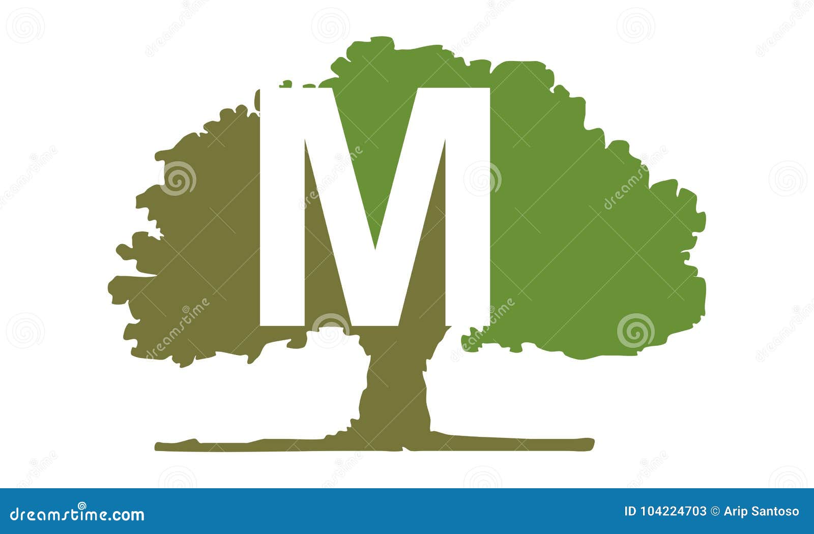 Oak Tree Letter M stock vector. Illustration of life - 104224703