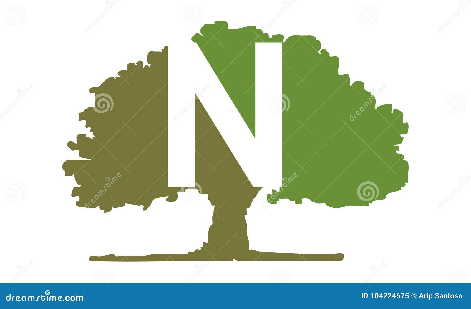 Oak Tree Letter N stock vector. Illustration of leaves - 104224675