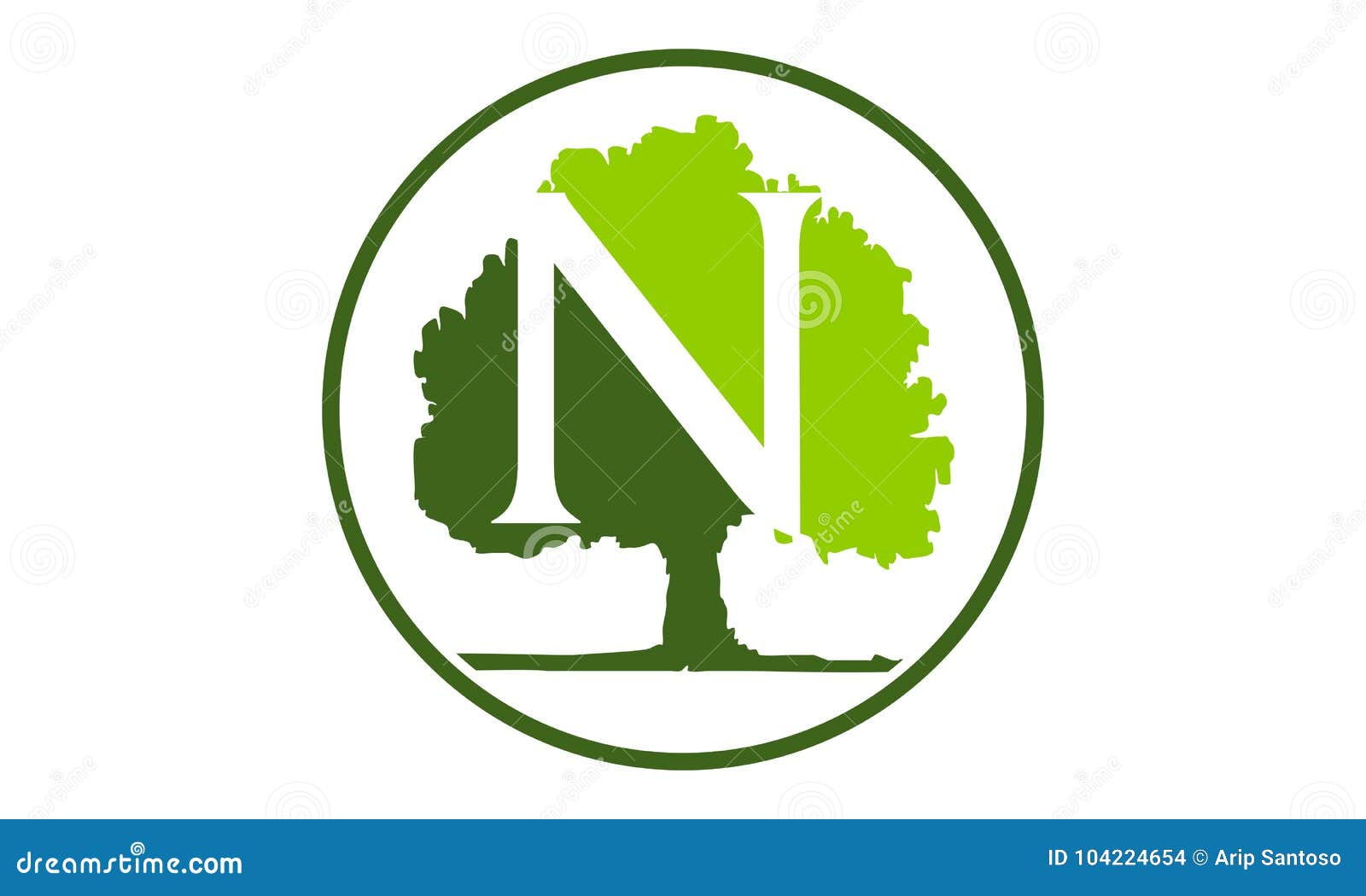 Oak Tree Letter N stock vector. Illustration of organic - 104224654
