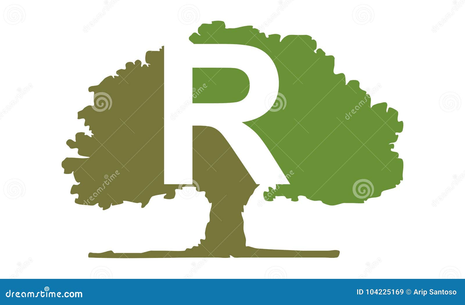 Oak Tree Letter R stock vector. Illustration of business - 104225169