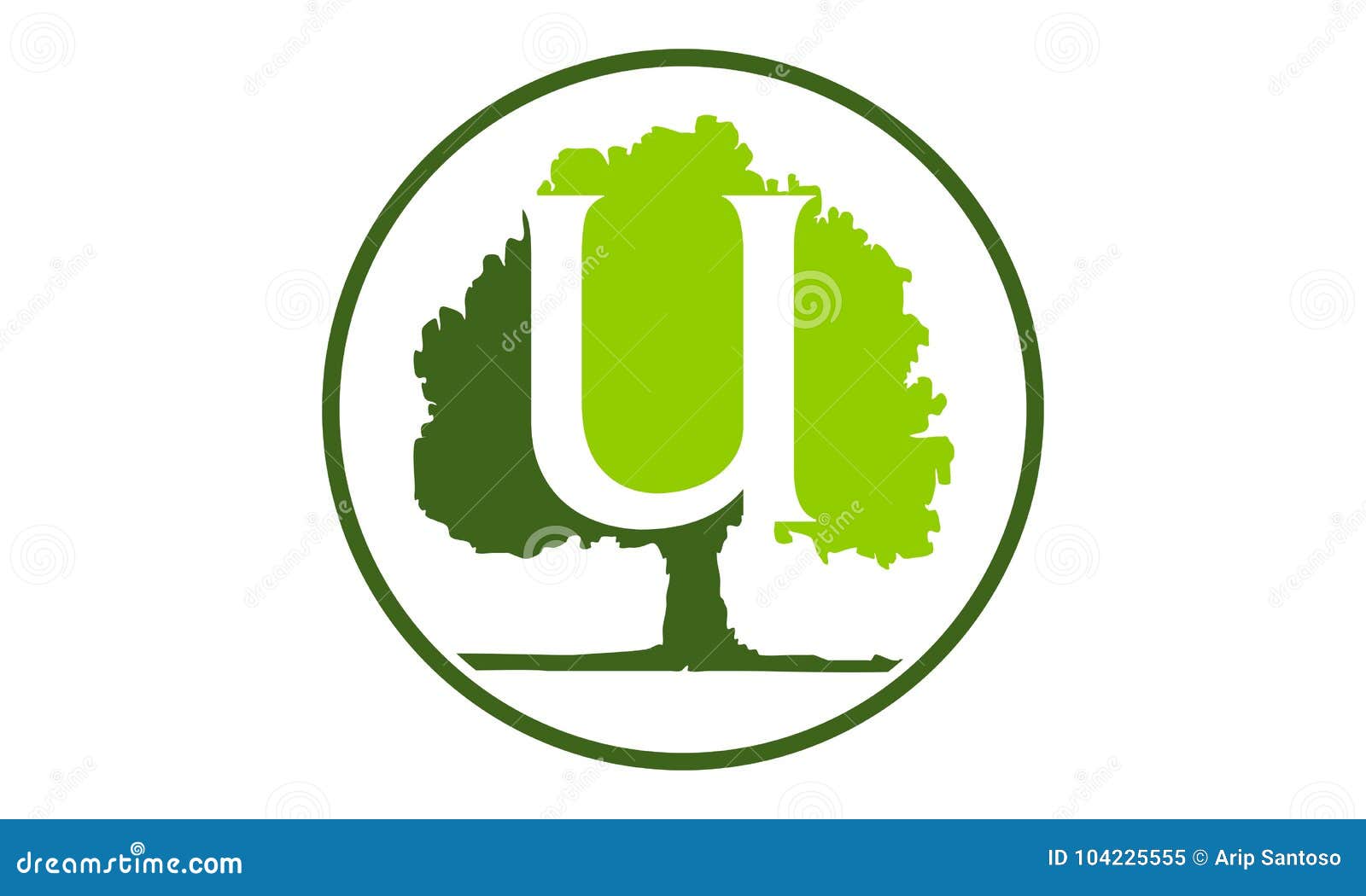 Oak Tree Letter U stock vector. Illustration of blossom - 104225555