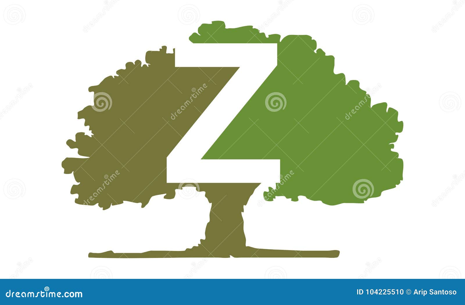 Oak Tree Letter Z stock vector. Illustration of growth - 104225510