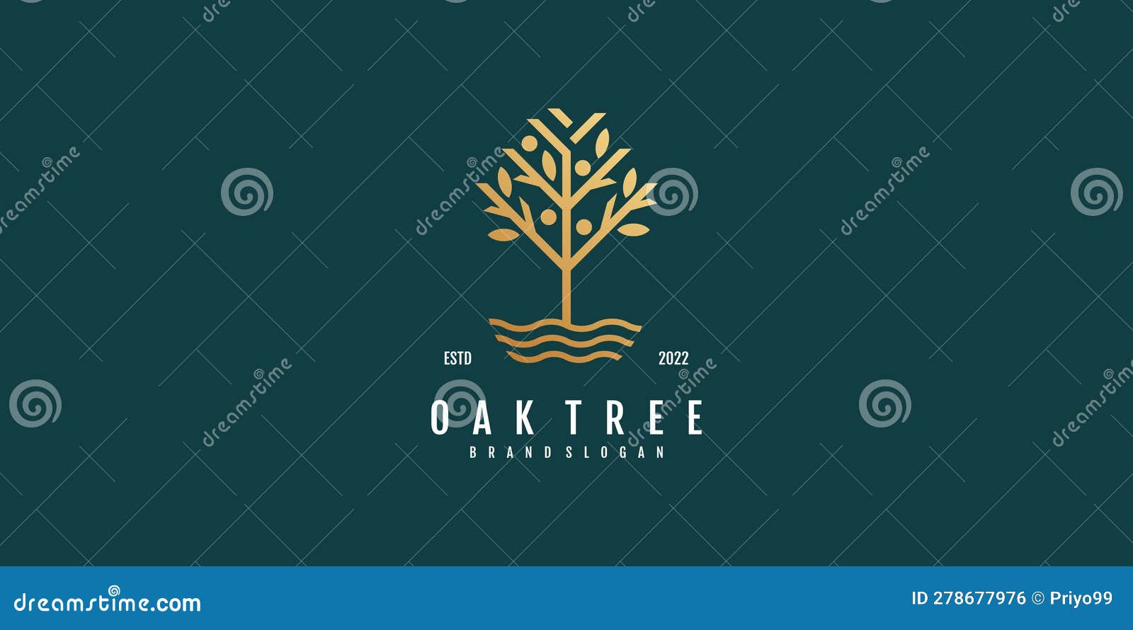 Oak Tree Logo Design with Creative Element Concept Premium Vector Stock ...