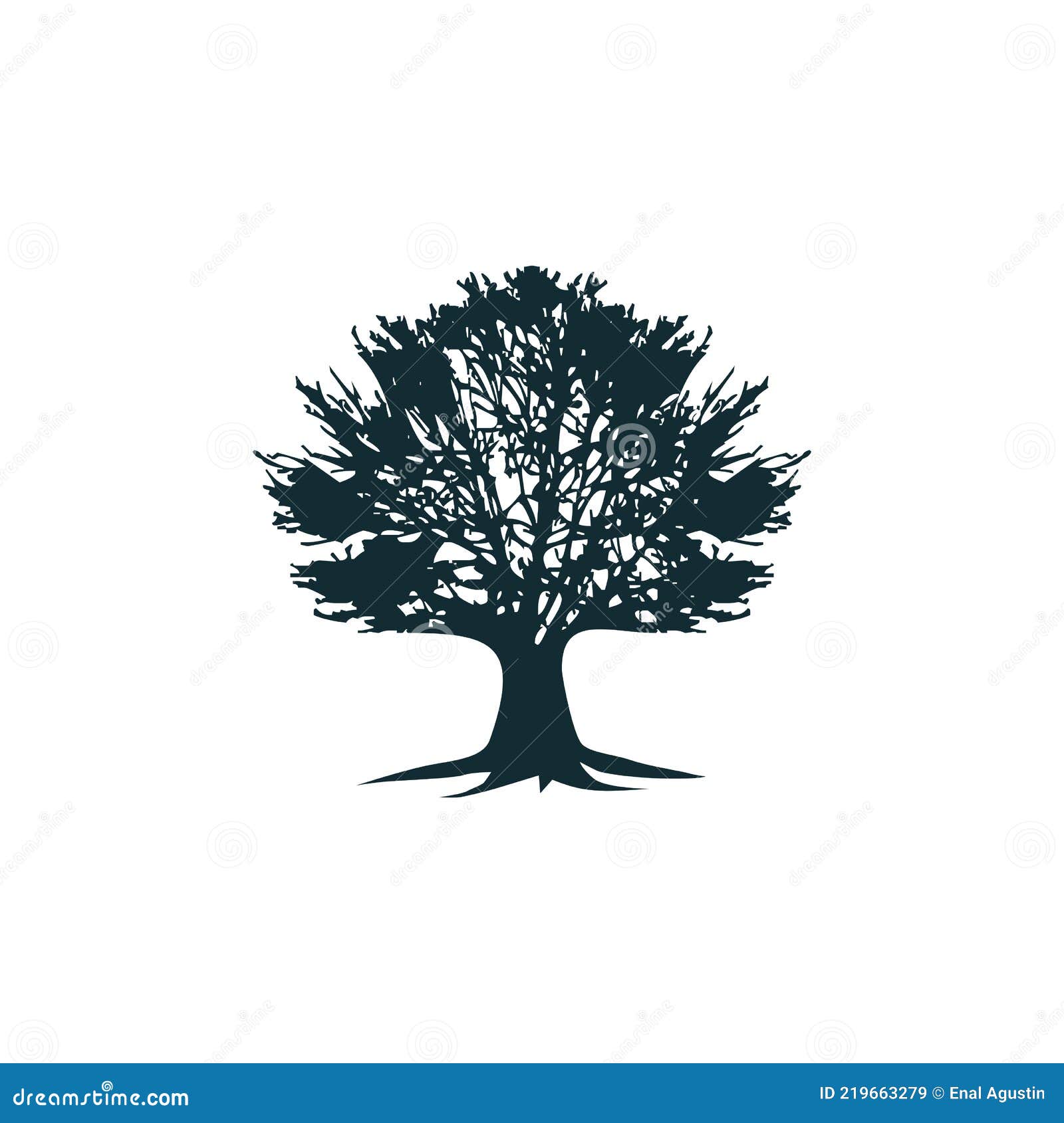 Oak Tree Logo Design Template Stock Vector - Illustration of ecology ...