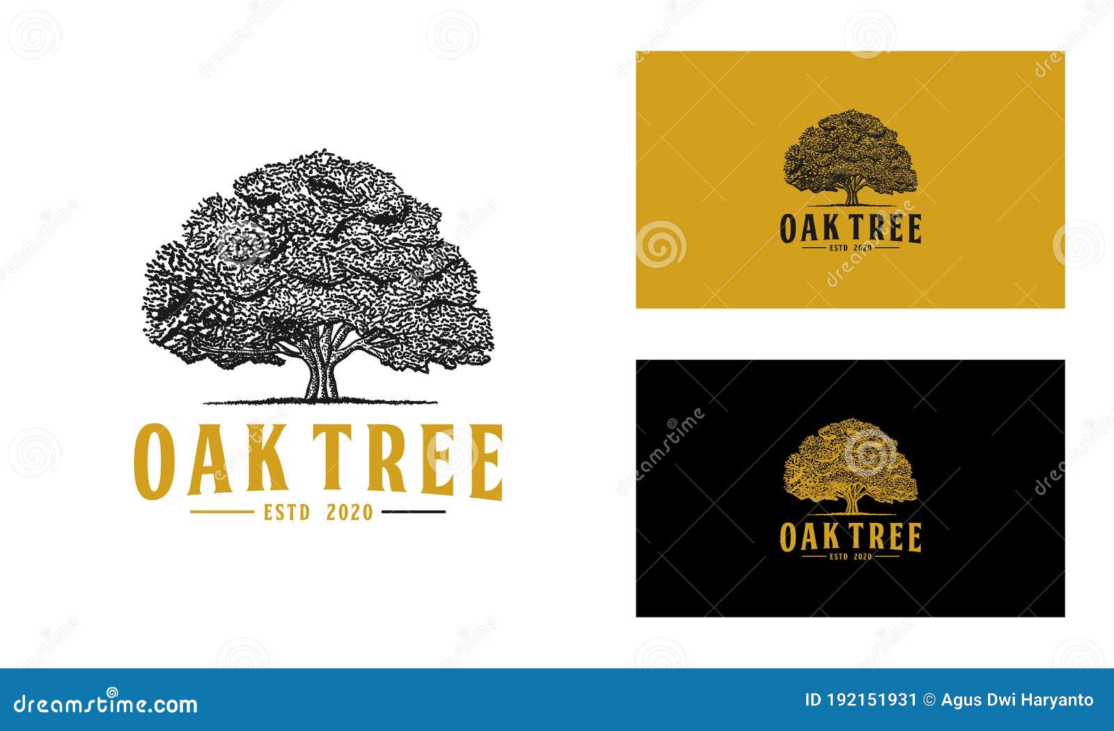Oak Tree Logo Design Vector Template Stock Vector - Illustration of ...