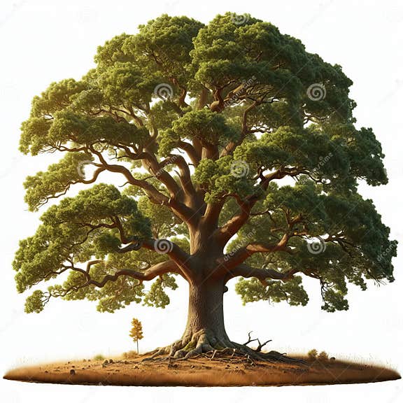 Oak Tree (Quercus Spp) a Large Deciduous Tree with a Broad Crwn Stock ...