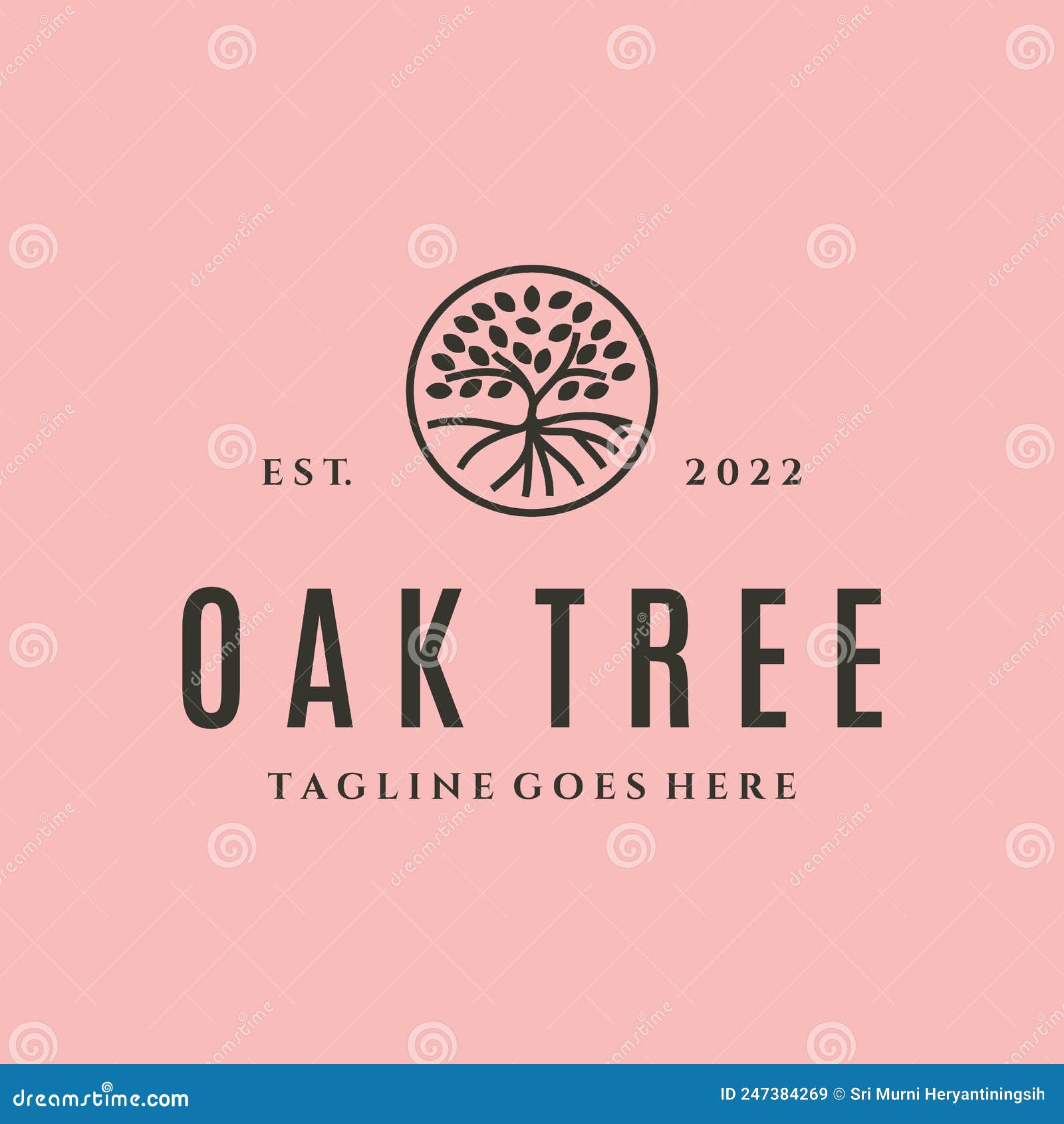 Oak Tree Roots Line Art Logo Stock Vector - Illustration of organic ...