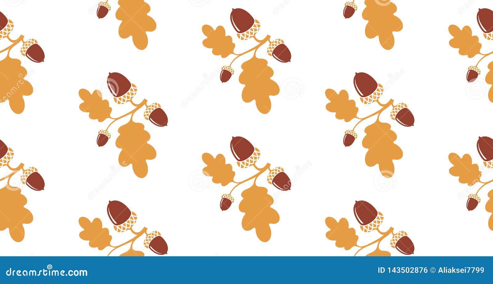 Oak tree. Seamless pattern stock vector. Illustration of pattern ...