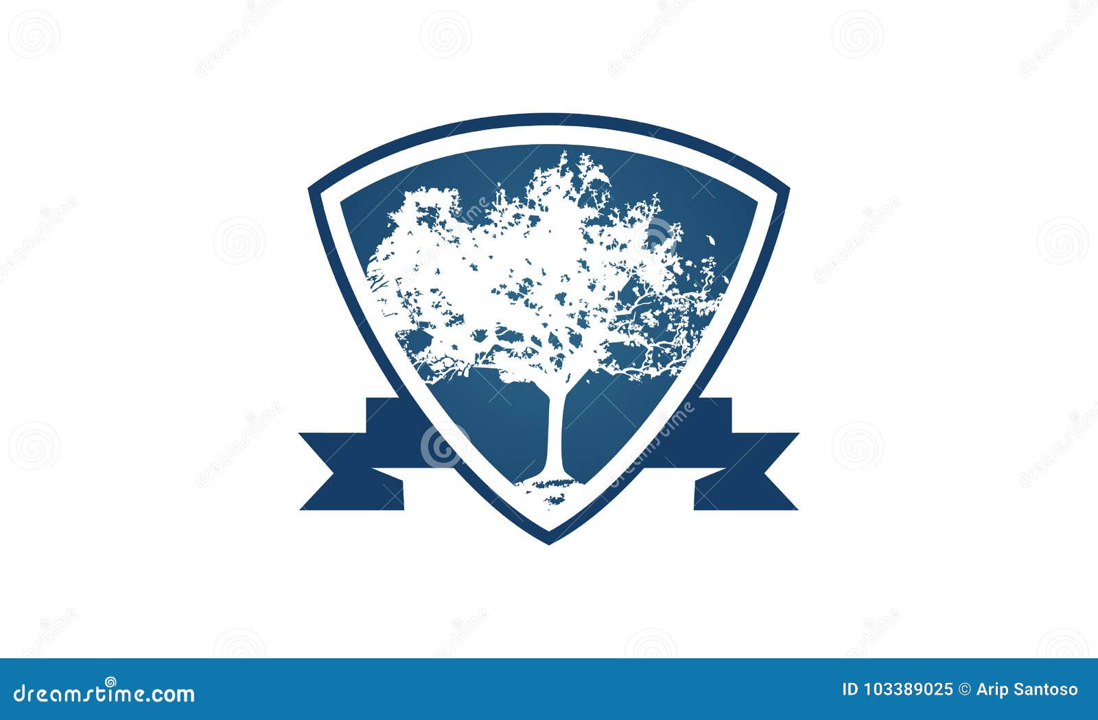 Oak Tree Shield Ribbon stock vector. Illustration of biology - 103389025