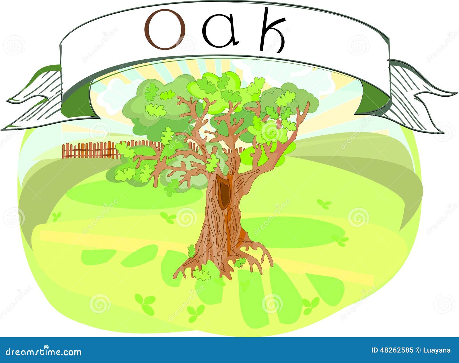 Oak-tree with title stock vector. Illustration of titles - 48262585