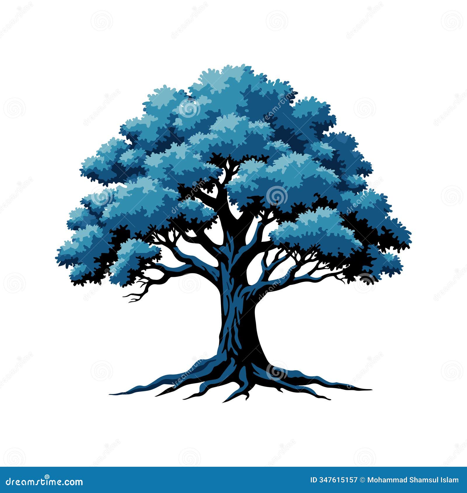 Oak tree vector art work stock illustration. Illustration of background ...