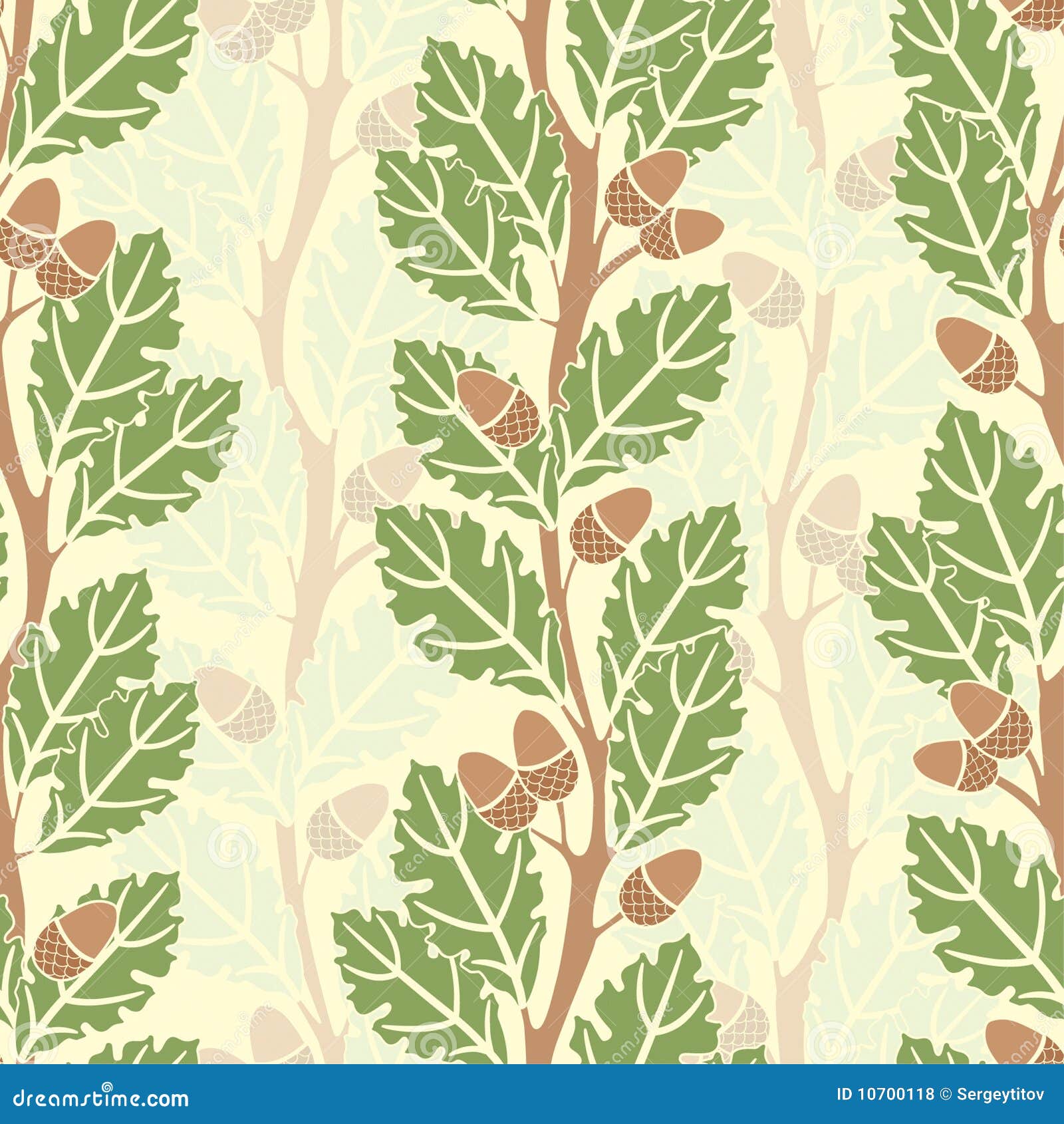 Oak trees pattern stock vector. Illustration of decor - 10700118