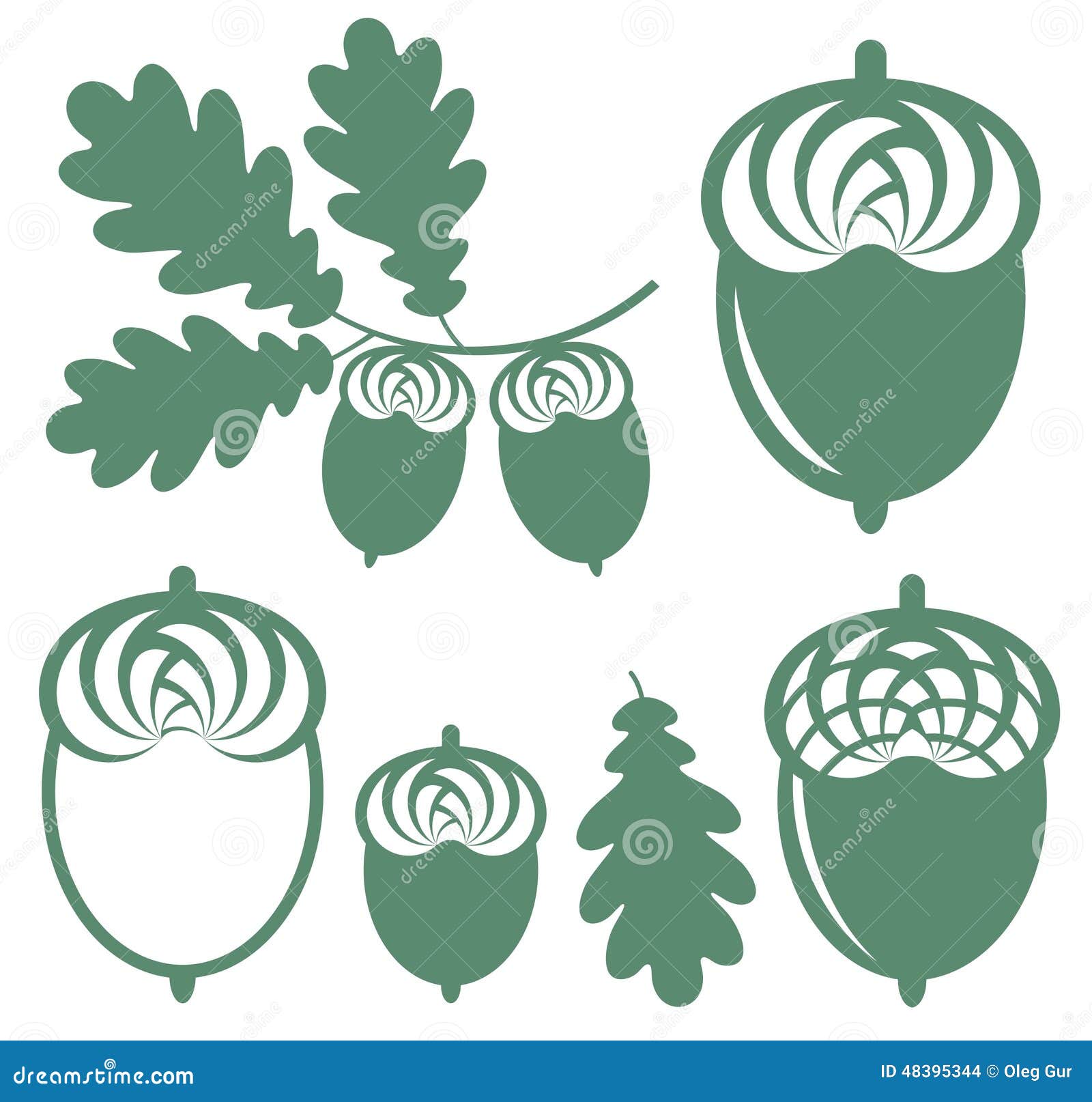 Oak stock vector. Illustration of emblem, element, tree - 48395344