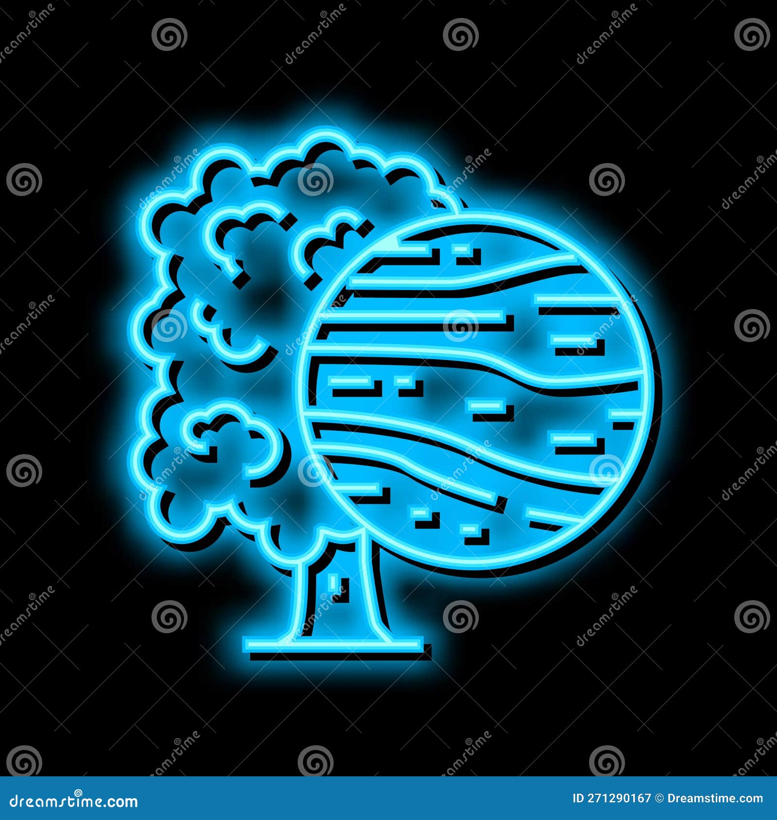 Oak Wood Neon Glow Icon Illustration Stock Vector - Illustration of ...