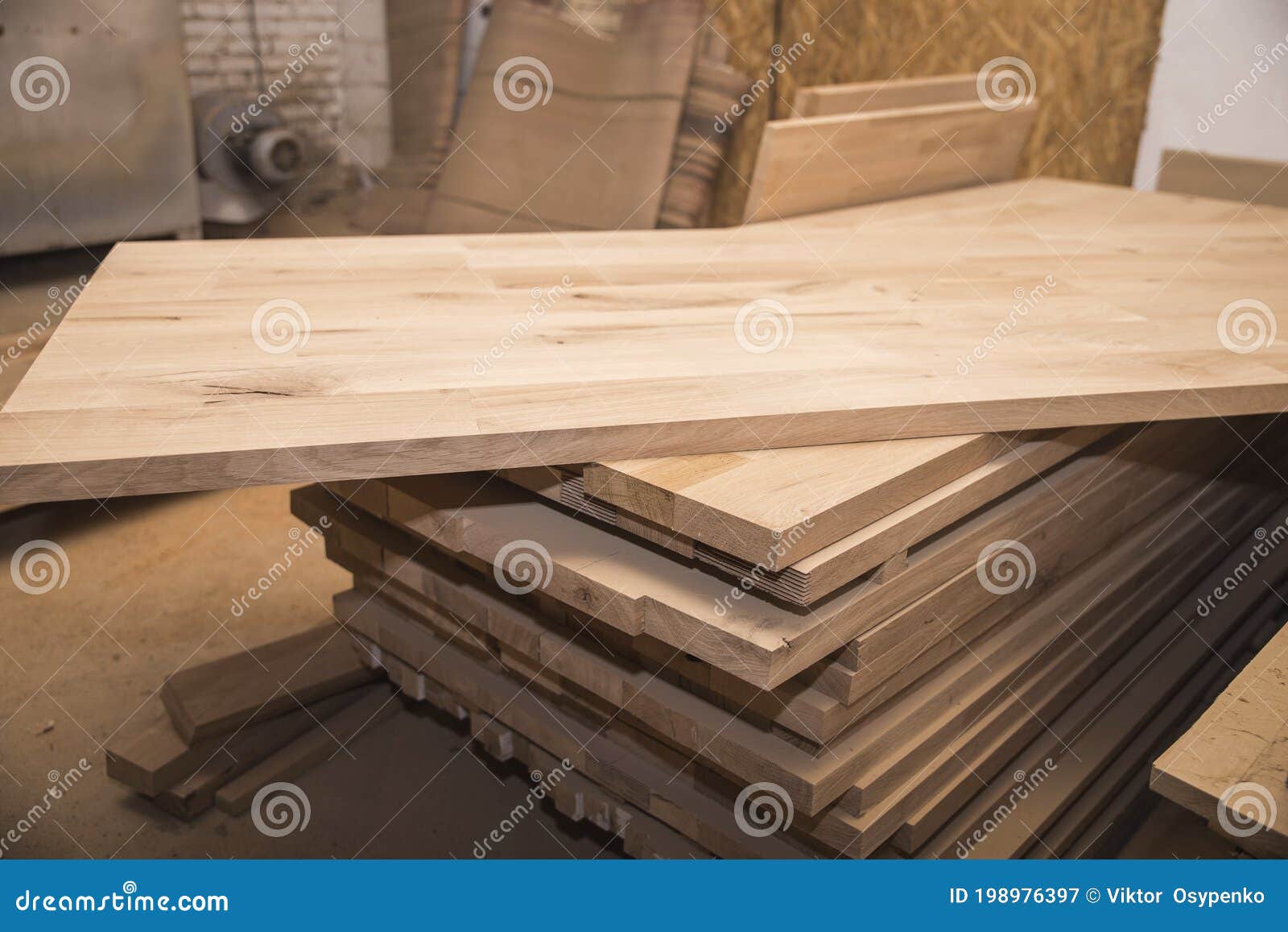 Oak Wood Panels From Which Tables Will Be Made Royalty-Free Stock ...