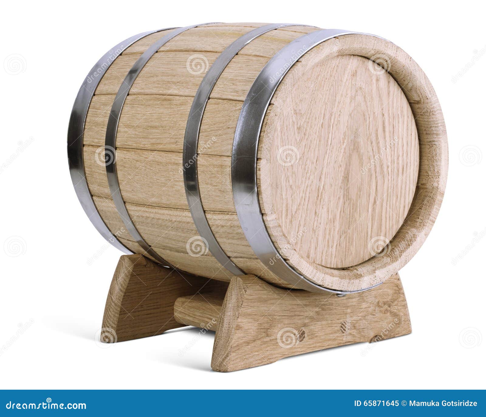 Oak Wooden Barrel on Stands Stock Image - Image of fermentation ...