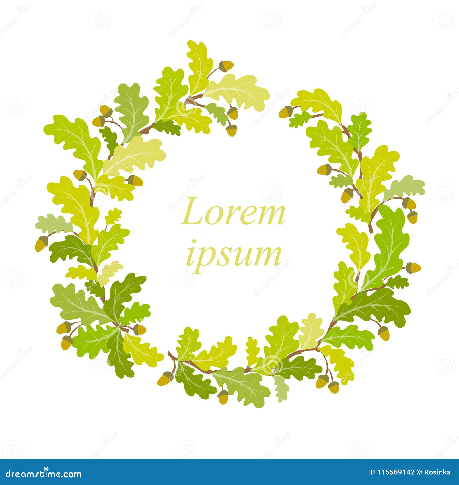 Oak Wreath Frame - Vector Illustration Stock Vector - Illustration of ...