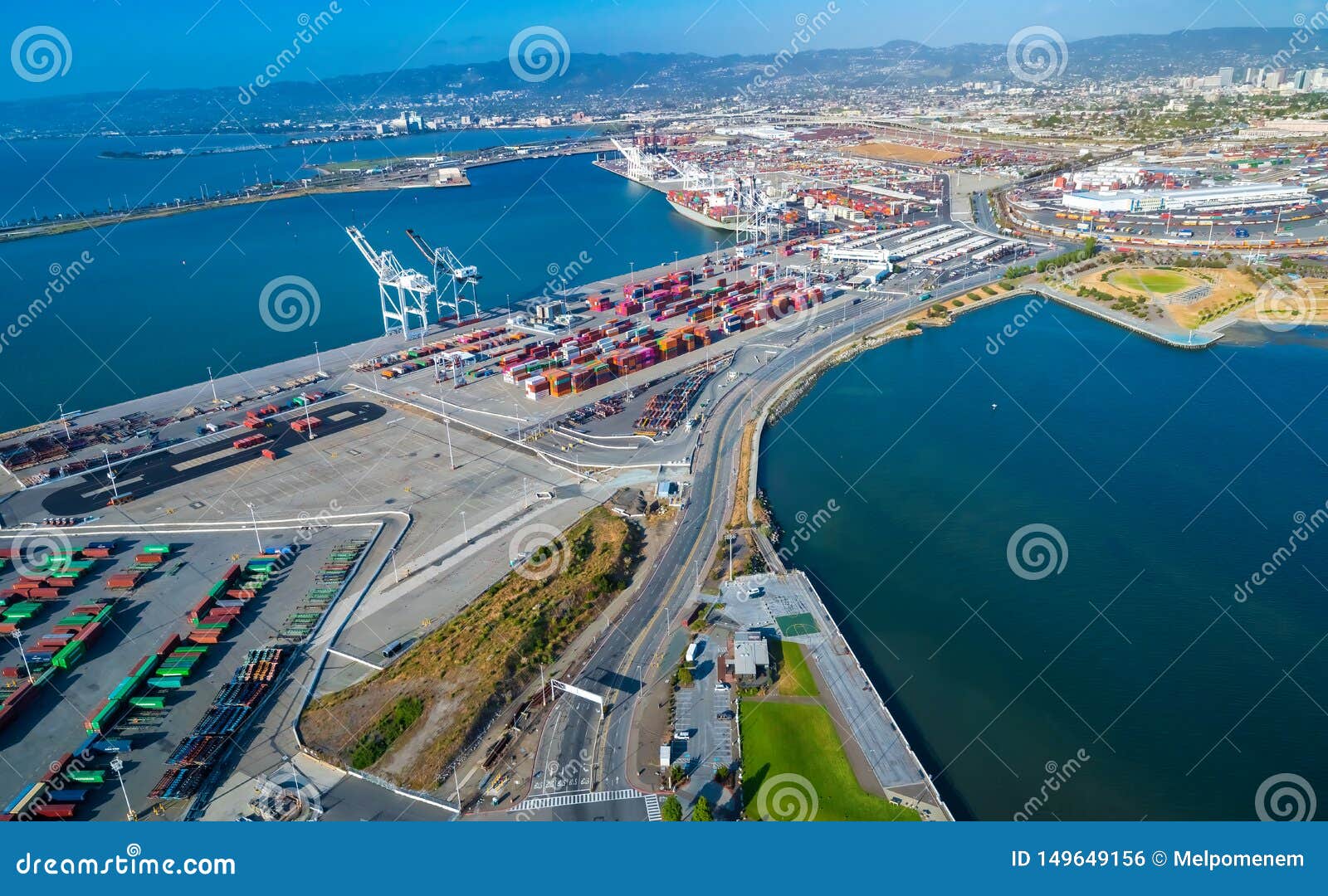 Oakland Harbor Port Terminal Stock Photo - Image of oakland, industrial ...