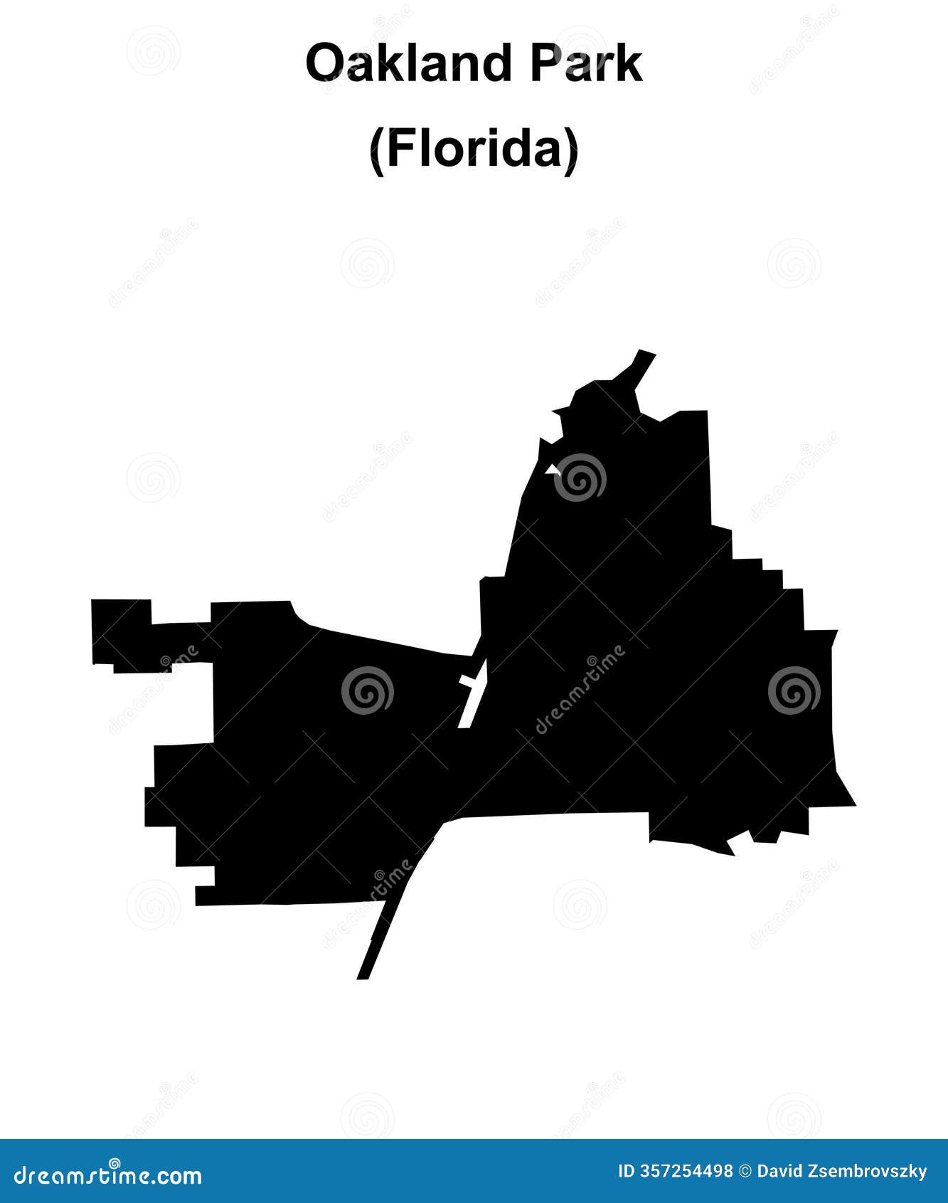 Oakland Park outline map stock illustration. Illustration of empty ...