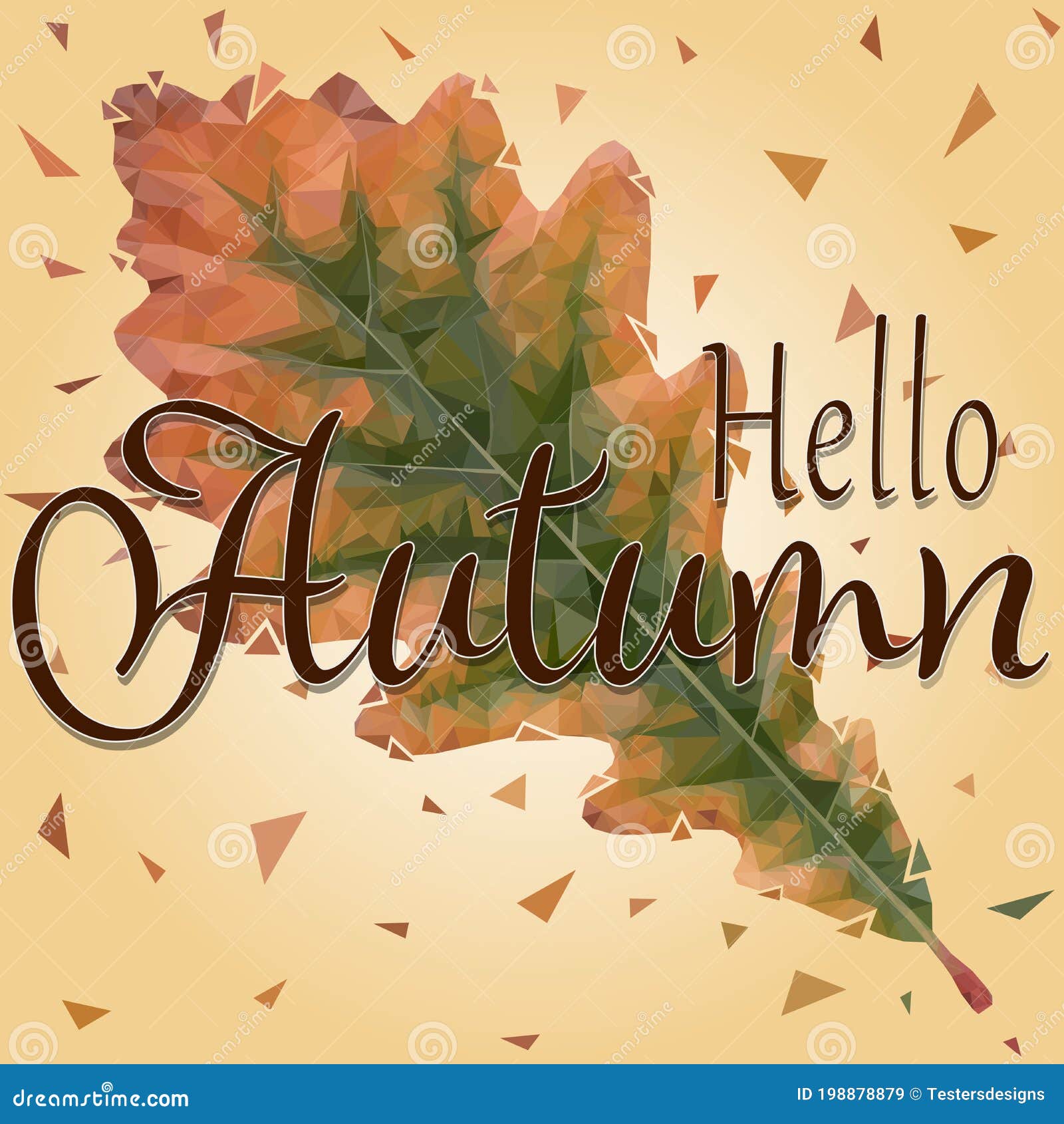 Oakleaf. Abstract Stylized Autumn Symbol. Poly Vector Illustration for ...