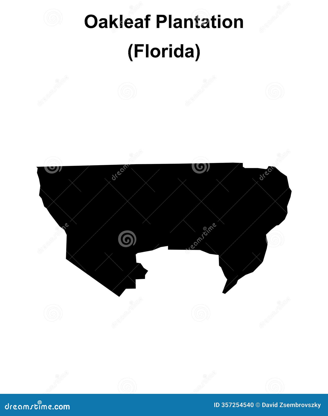 Oakleaf Plantation Outline Map Stock Illustration - Illustration of ...