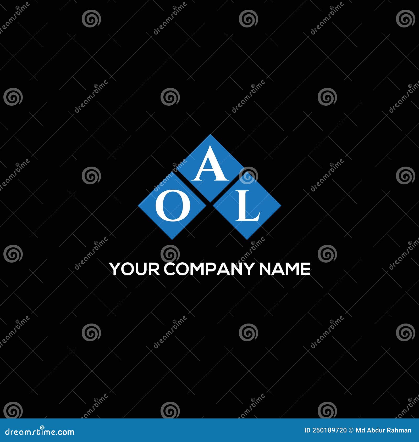 OAL Letter Logo Design on BLACK Background. OAL Creative Initials ...