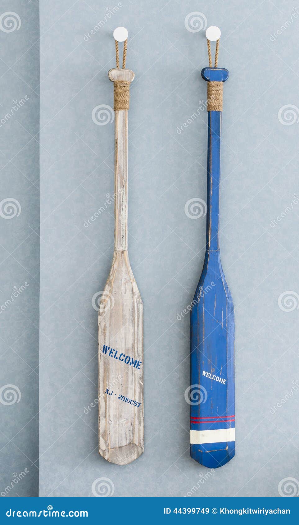 Oar wood hang on wall stock image. Image of blue, object - 44399749