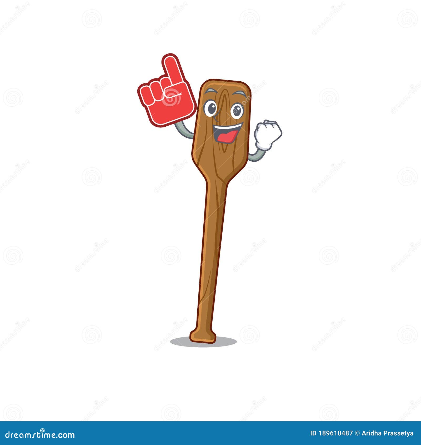Oars in Cartoon Drawing Character Design with Foam Finger Stock Vector ...